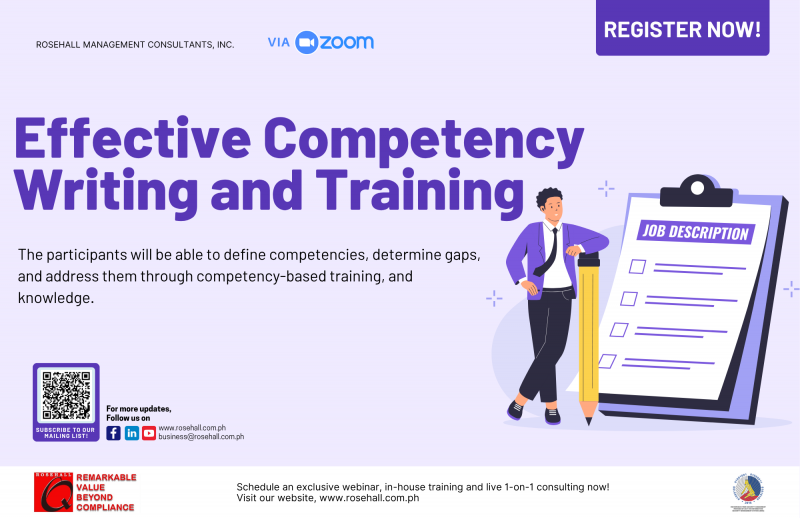 Effective Competency Writing and Training - ROSEHALL Management Consultants, Inc.