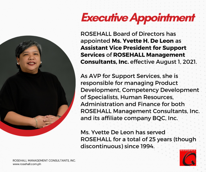 Executive Appointment - ROSEHALL Management Consultants, Inc.