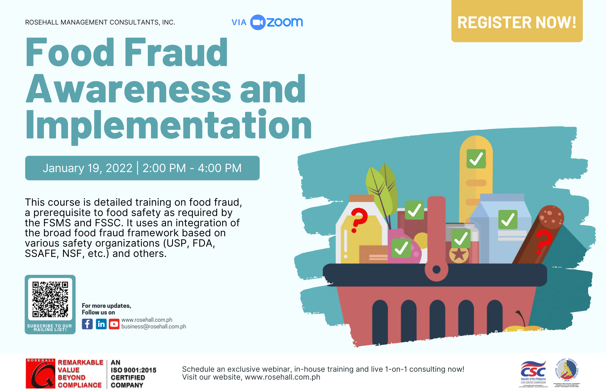 Food Fraud Awareness and Implementation - ROSEHALL Management ...